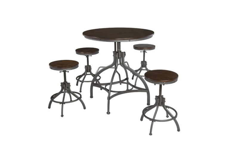Odium Rustic Brown 5pc Counter Height Table Set | Cincinnati Overstock ...