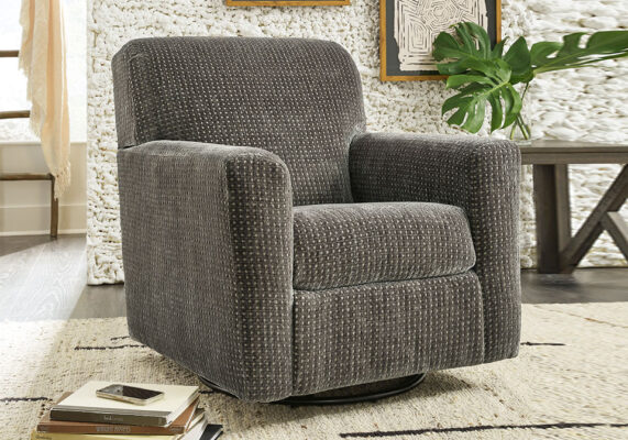 Herstow Ivory Swivel Glider Accent Chair | Cincinnati Overstock Warehouse