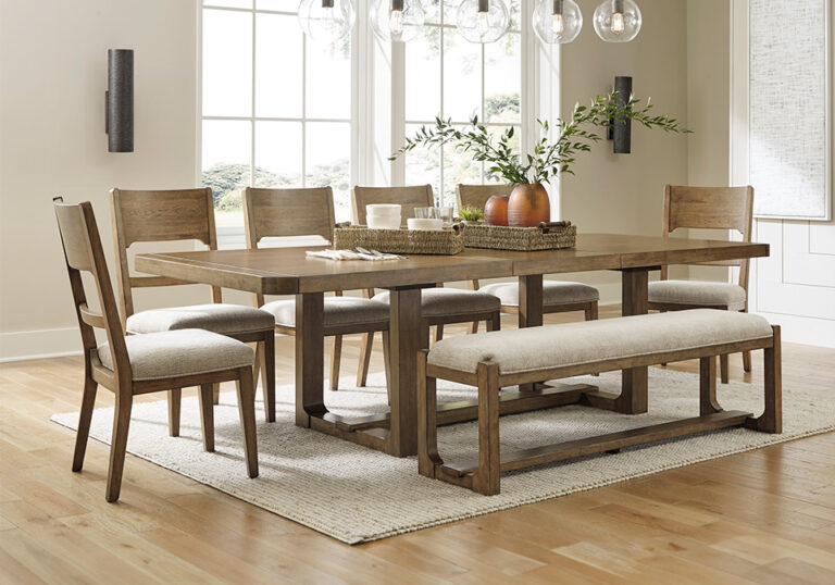 Cabalynn Light Brown 8pc Dining Set w/Bench | Cincinnati Overstock ...