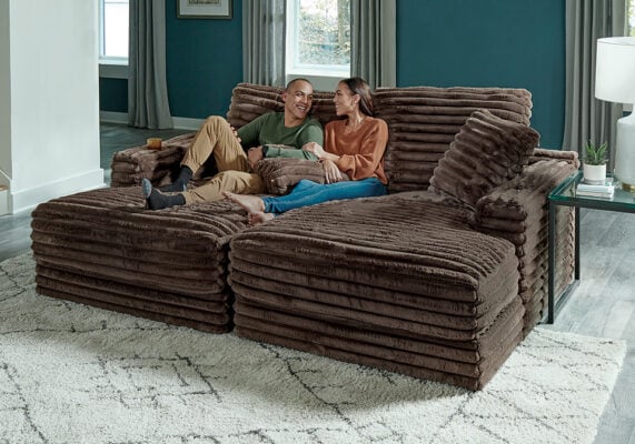 Comfrey Chocolate 2pc. Double Chaise Sectional | Cincinnati Overstock ...
