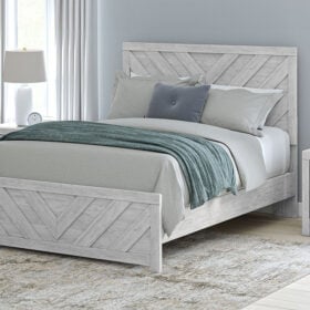 Cayboni Whitewash King Panel Bed | Cincinnati Overstock Warehouse