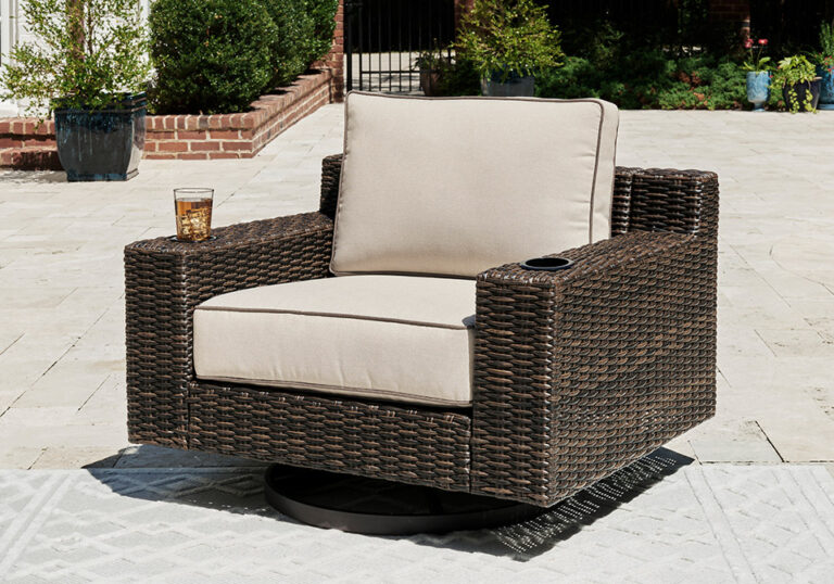Rainier Ranch Beige Outdoor Swivel Chair Set | Cincinnati Overstock ...