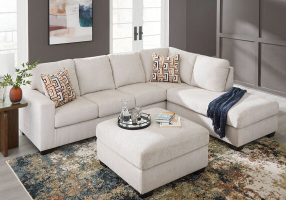 Aviemore Stone 2pc. RAF Chaise Sectional | Cincinnati Overstock Warehouse